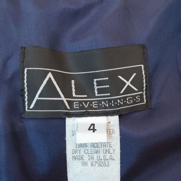 Alex Evenings | Dresses | Vintage 9s Y2k Alex Evenings Womens Navy Blue ...